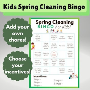 Spring Cleaning Bingo for Kids - Etsy