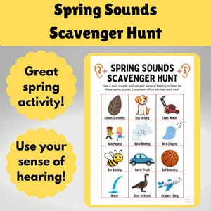 Nature Sounds Scavenger Hunt for Kids - Spring Exploration Activity ...