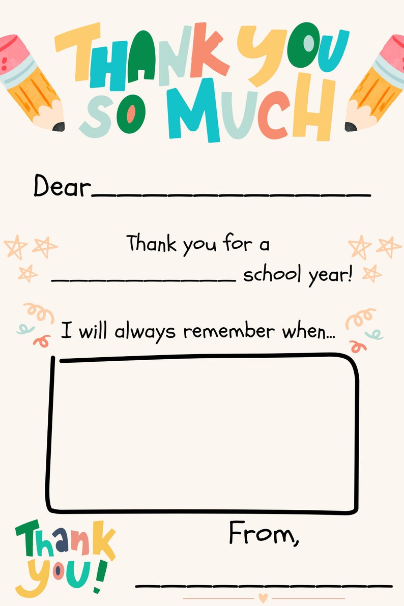 Personalized Printable Teacher Appreciation Card From Kids - Etsy