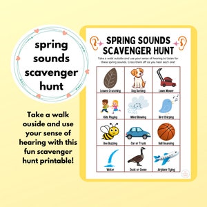 Nature Sounds Scavenger Hunt for Kids - Spring Exploration Activity ...