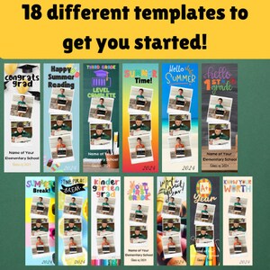 End of School Year Photo Bookmark Template Student Gift for Last Day of ...