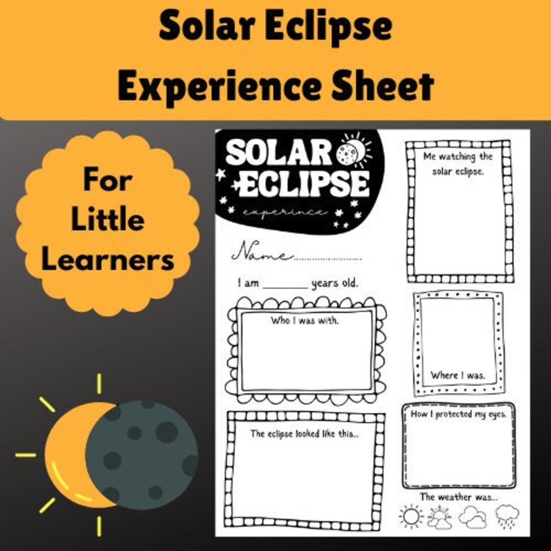 Solar Eclipse Observation Printable for Kids - Homeschool Science ...