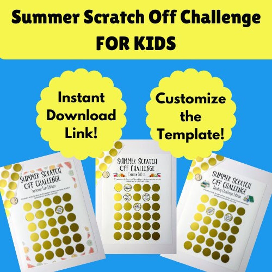 Kids Summer Scratch off Challenge BUNDLE Kids Summer Activity Challenge ...