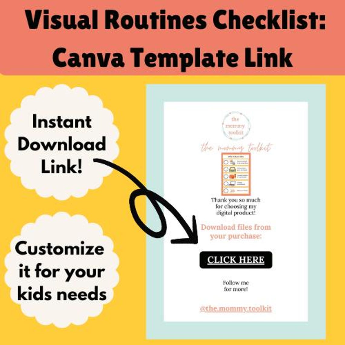 Visual Checklist Template for Kids' After School & Bedtime Routines - Etsy