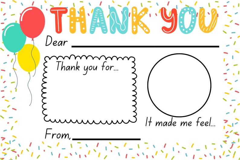 Customizable Birthday Thank You Cards Digital Printable Download - Etsy