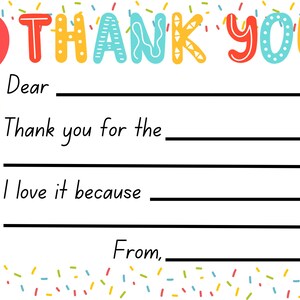 Customizable Birthday Thank You Cards Digital Printable Download - Etsy