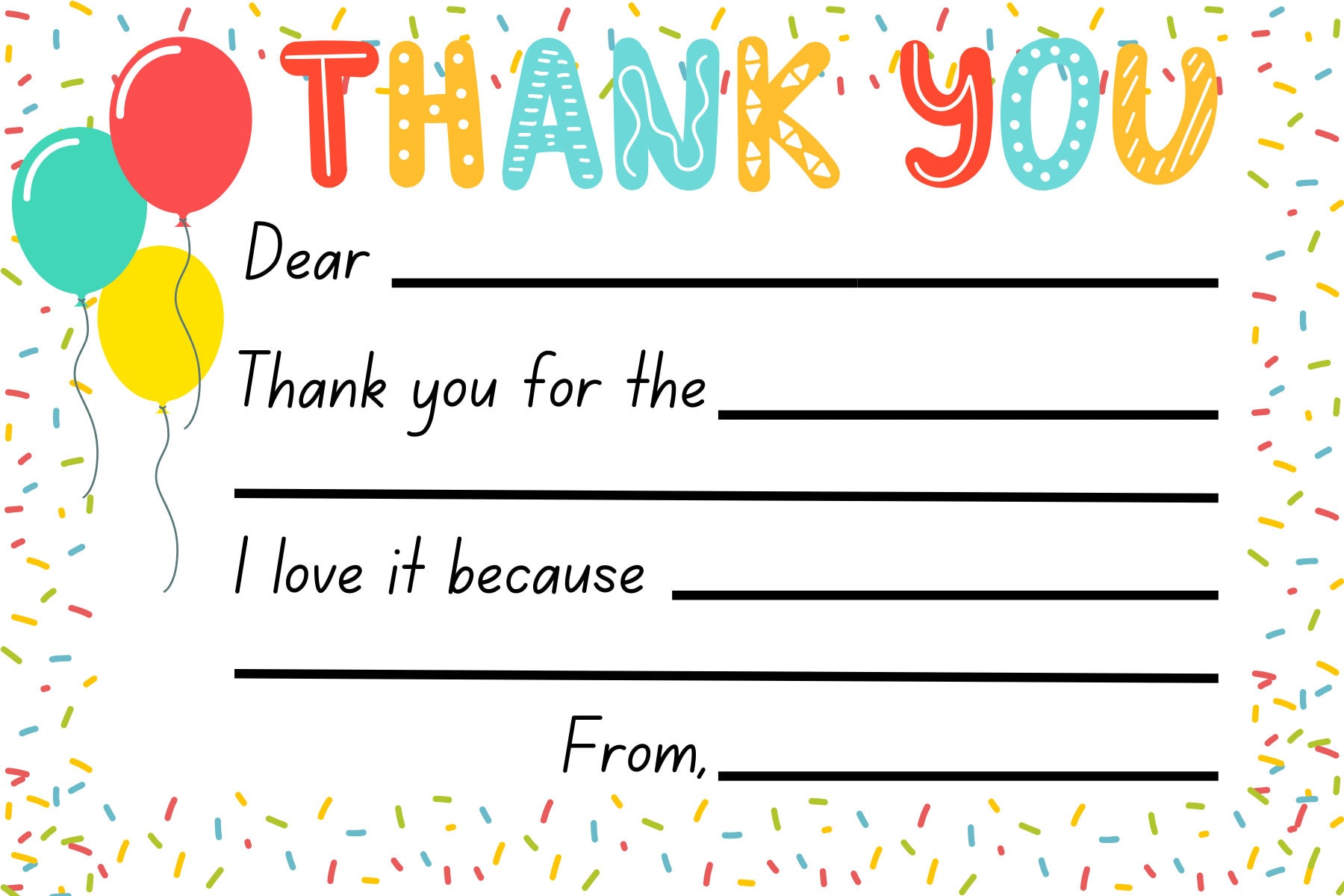 Customizable Birthday Thank You Cards Digital Printable Download - Etsy