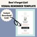 Visual School Checklist for Kids - Printable Reminder for Morning ...