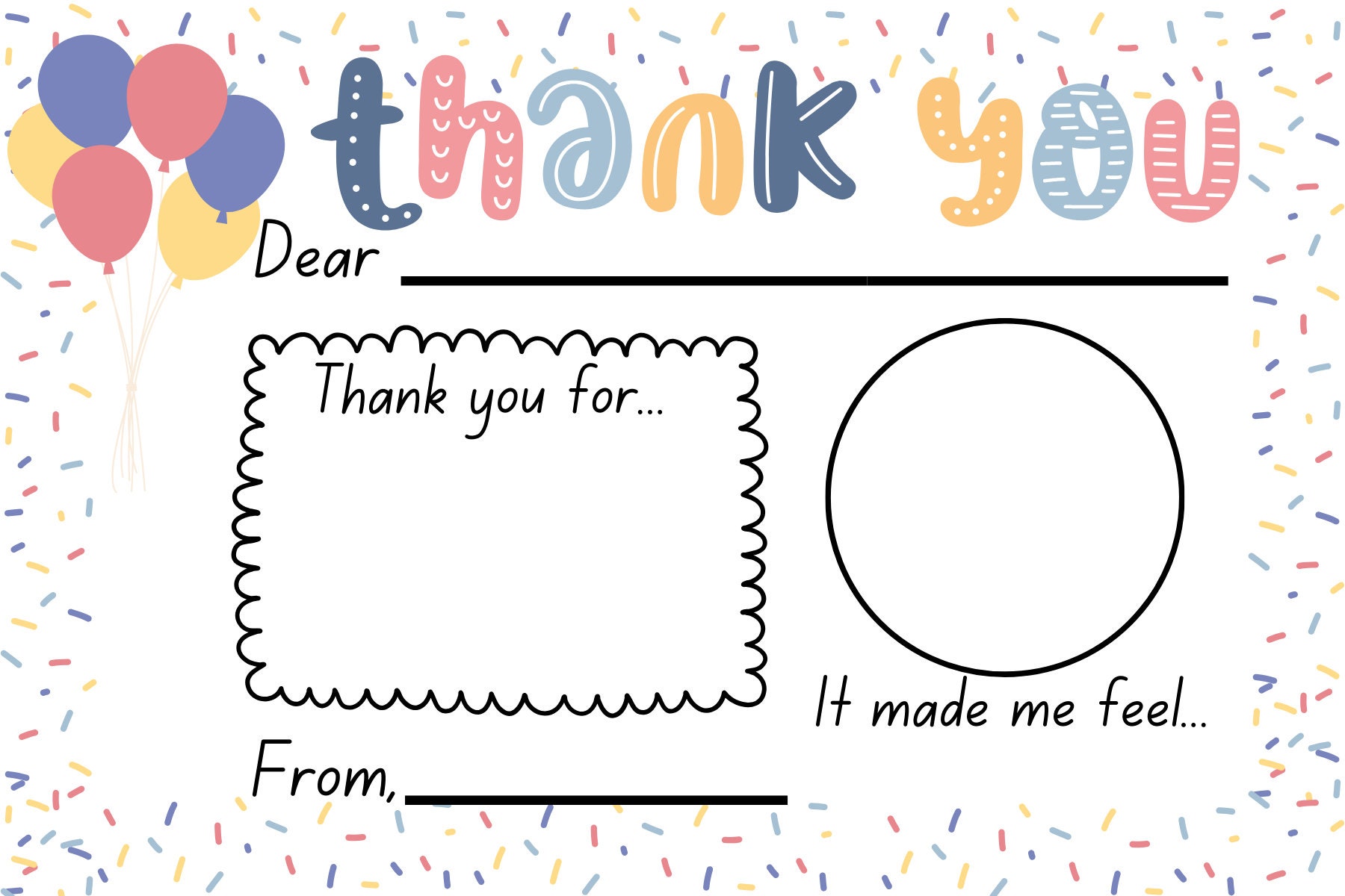 Customizable Birthday Thank You Cards Digital Printable Download - Etsy