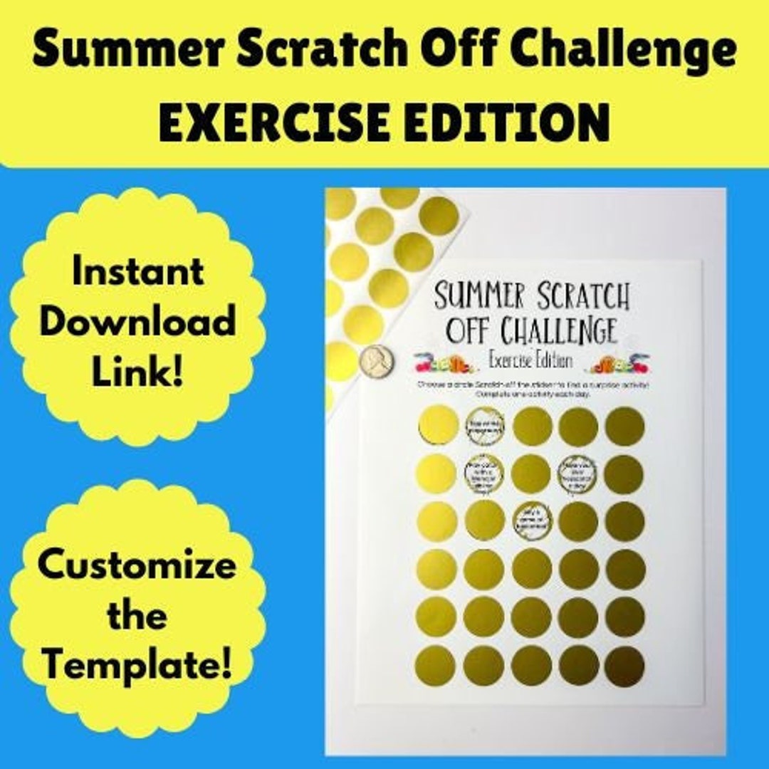 Kids 30 Day Summer Physical Challenge Scratch off Game - Etsy