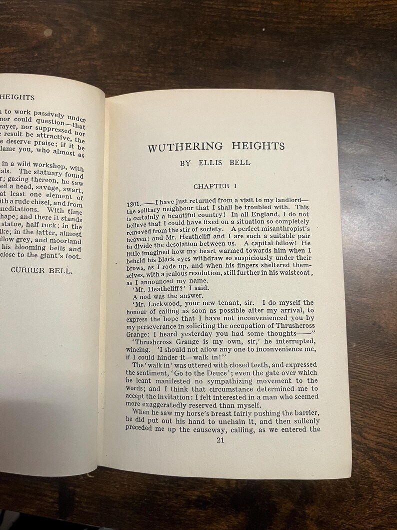 Wuthering Heights by Emily Brontë/ellis Bell, Antique Vintage Hardback ...