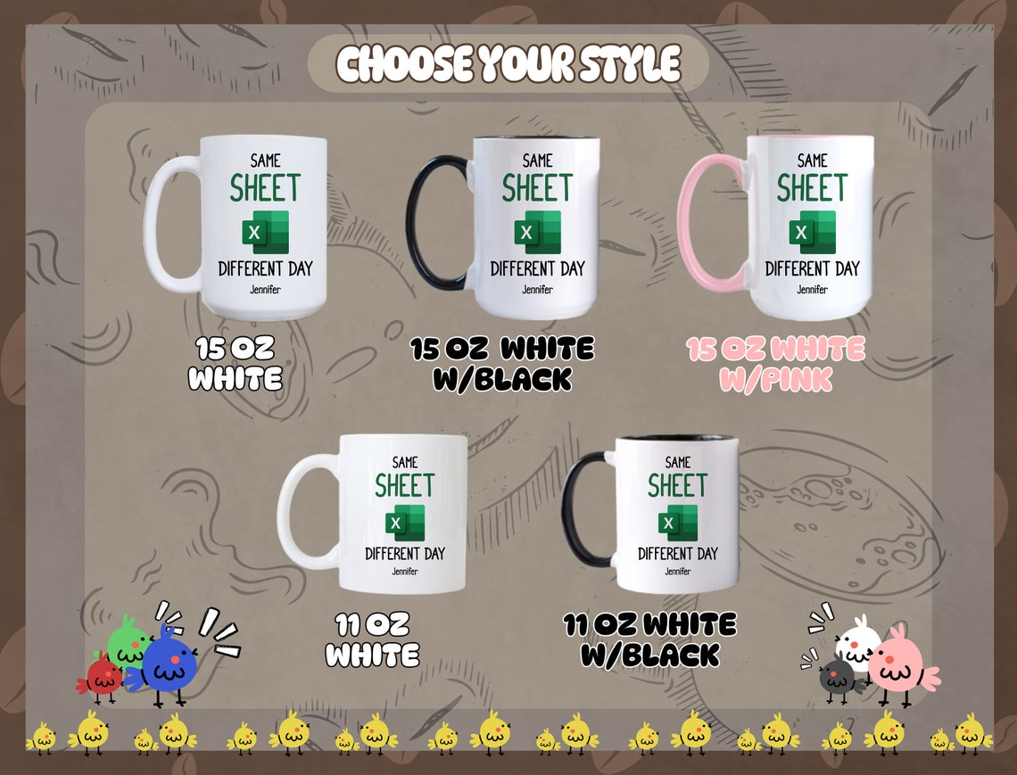 Same Sheet Different Day Personalized Mug, Funny Accountant Data ...