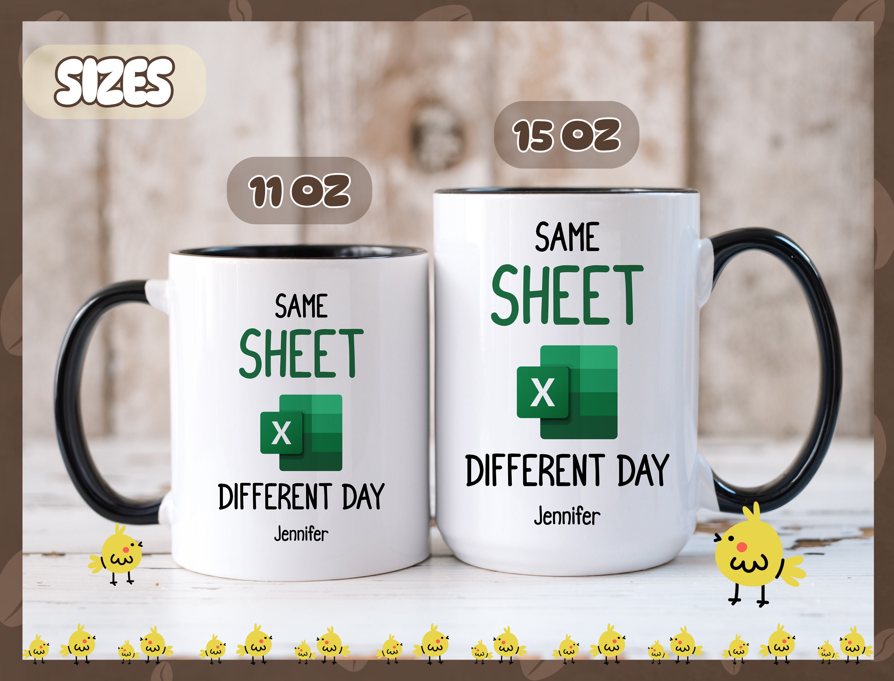 Same Sheet Different Day Personalized Mug, Funny Accountant Data ...