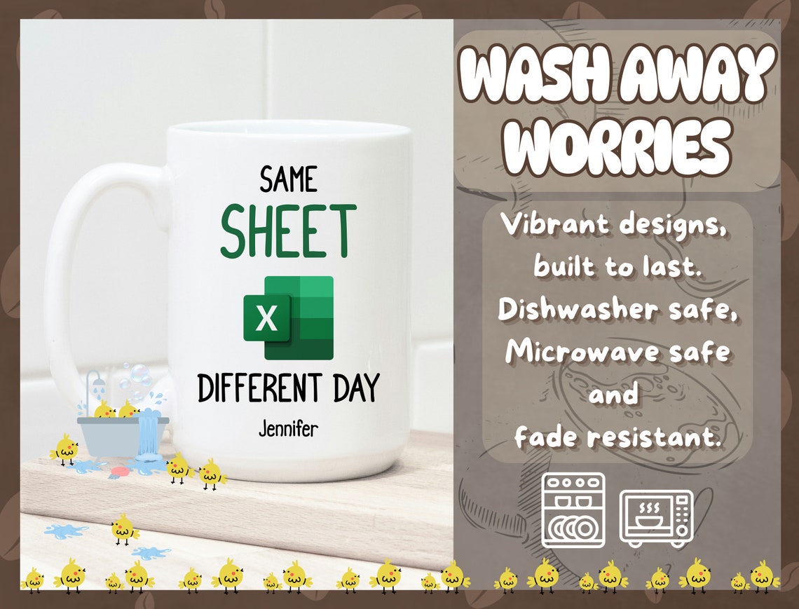 Same Sheet Different Day Personalized Mug, Funny Accountant Data ...