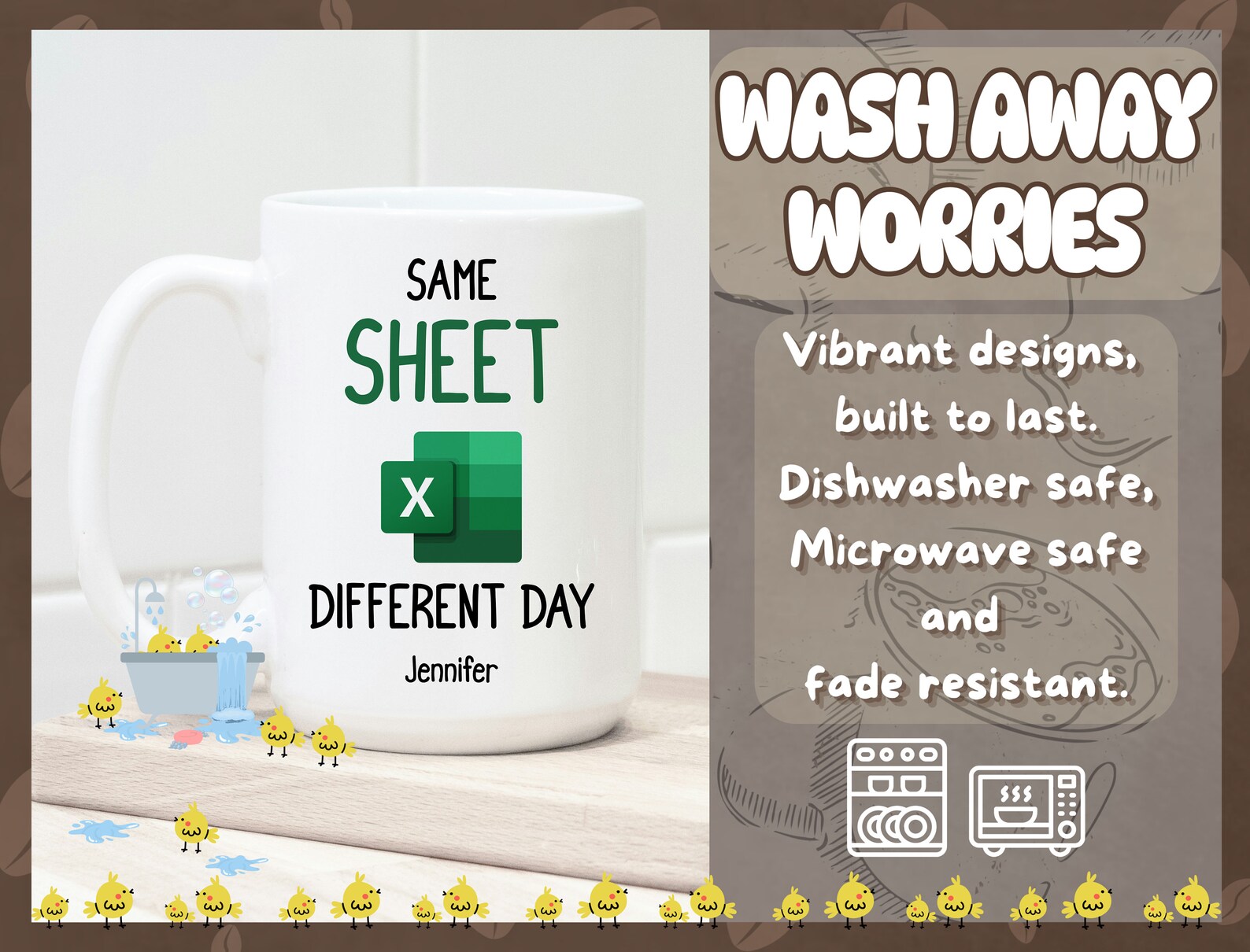 Same Sheet Different Day Personalized Mug, Funny Accountant Data ...