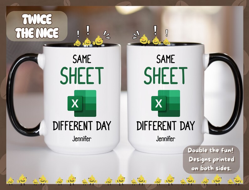 Same Sheet Different Day Personalized Mug, Funny Accountant Data ...