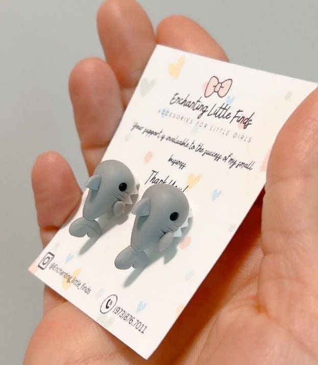 Shark Bite Ear Earrings, Cold Porcelain Bite Earrings, Fun Playful ...