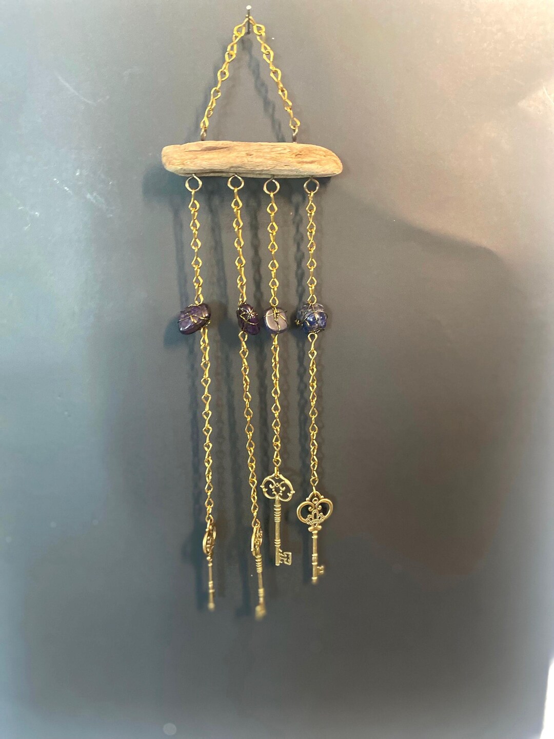 Purpblue Skeleton Key Wind Chime Purple, Blue - Etsy