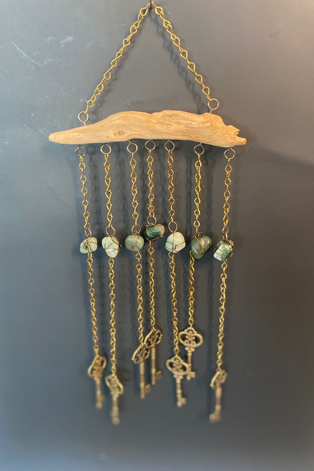Skeleton Key Wind Chime Green - Etsy