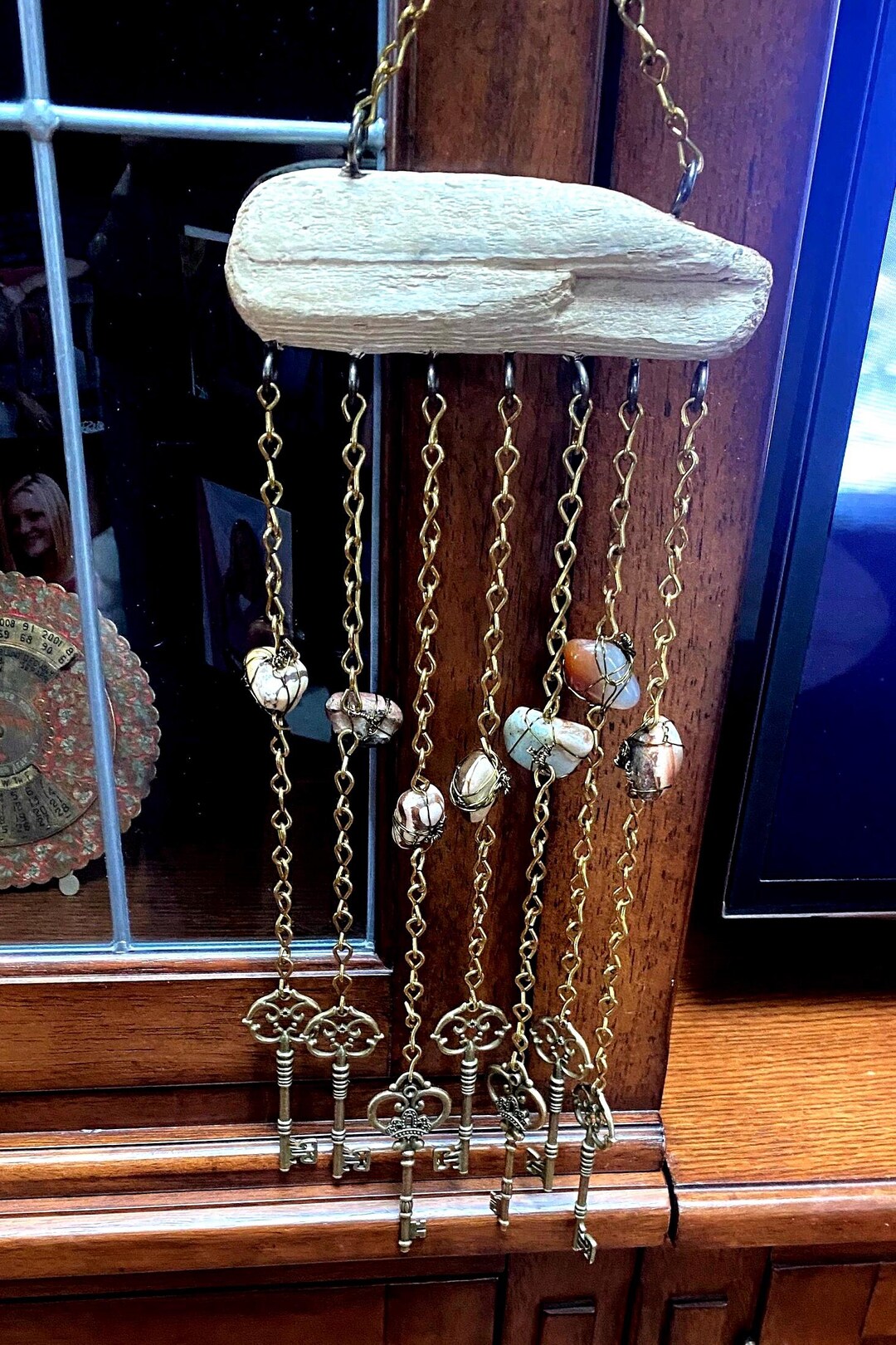 Windblown Skeleton Key Wind Chime Tans, Browns, Green, and Blues - Etsy