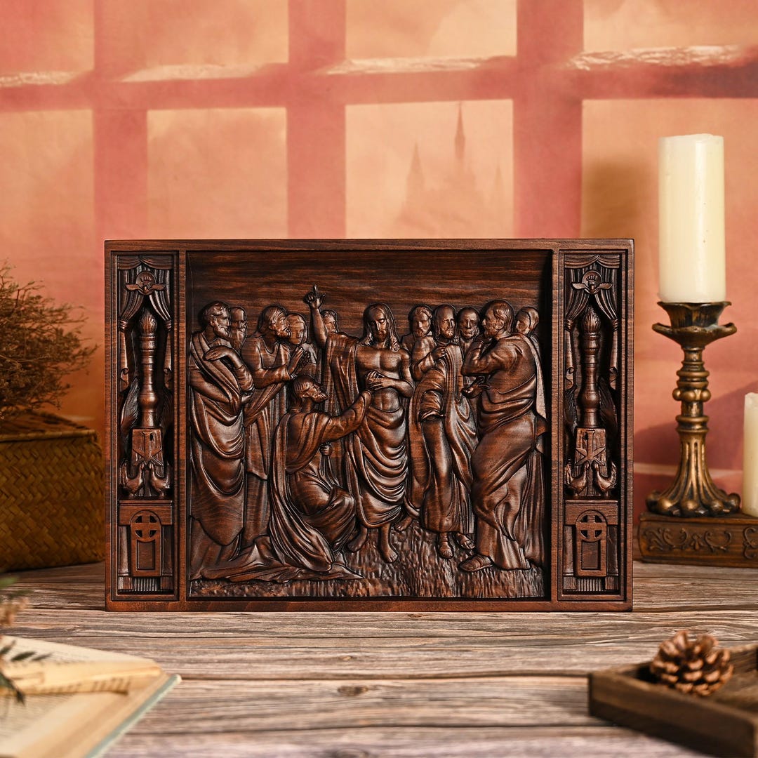 Hand-carved "resurrected Christ" Wooden Plaque | Intricate Religious ...