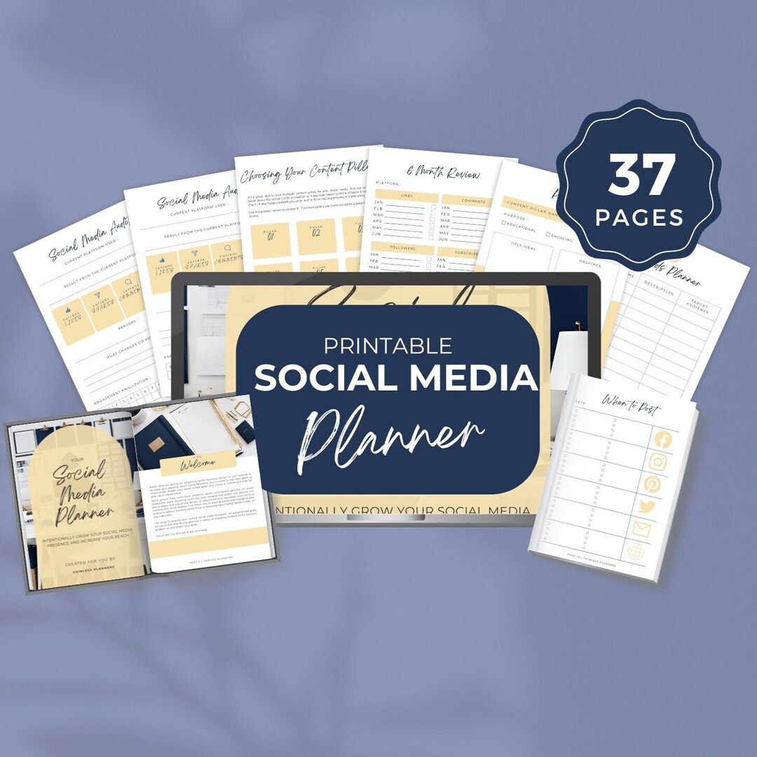 Printable Social Media Planner INSTANT DOWNLOAD Business Social Media ...