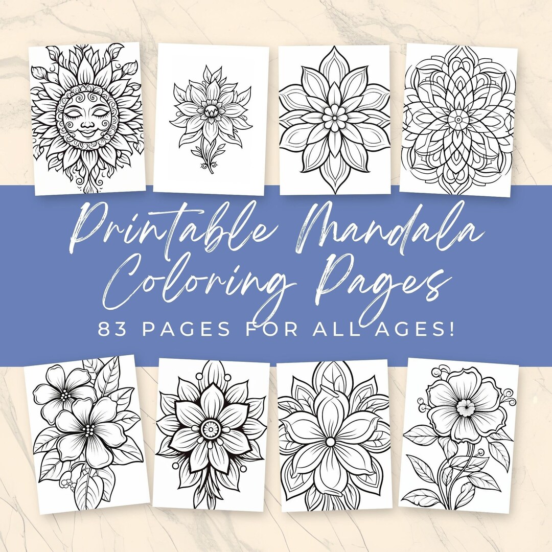 Printable Mandala Coloring Book Page Bundle for Adults, Intricate ...