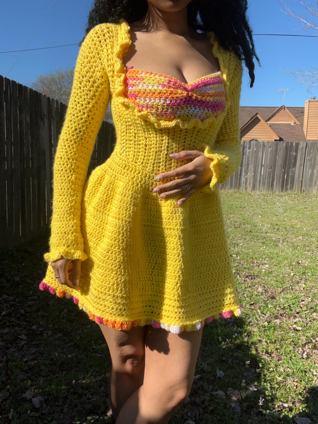 Yellow Dress Pattern - Etsy