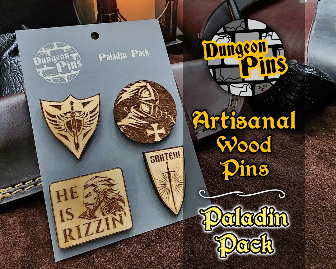 Dungeon Pins - Paladin Pack (real Maple Wood Pins) - Etsy
