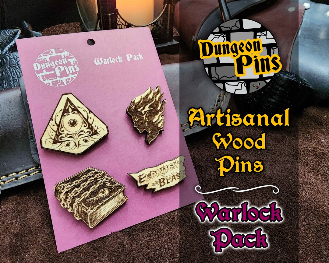 Dungeon Pins - Warlock Pack (real Maple Wood Pins) - Etsy