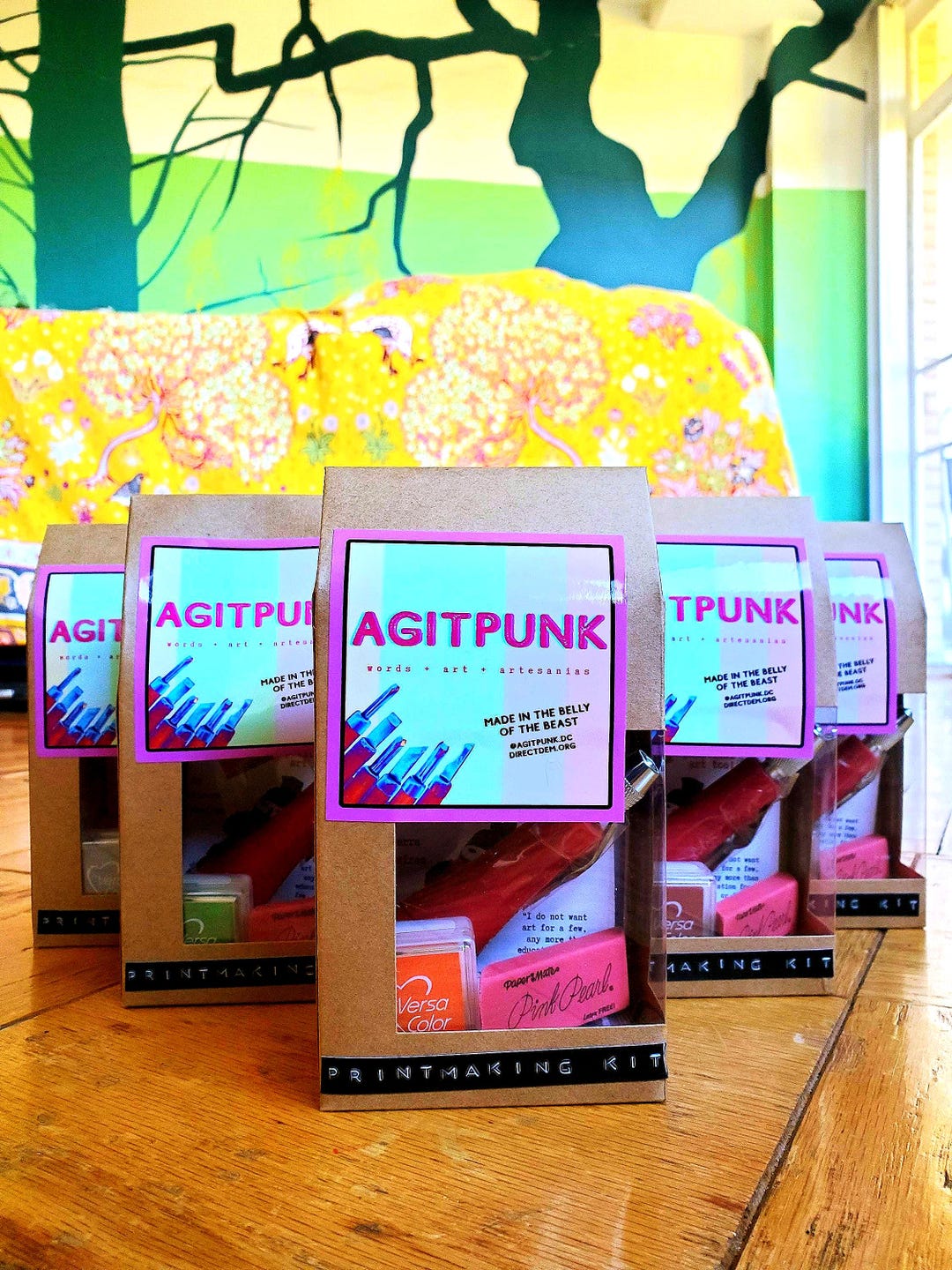 Pink Eraser Printmaking Kit: DIY Linocut Block Printing With Zine - Etsy