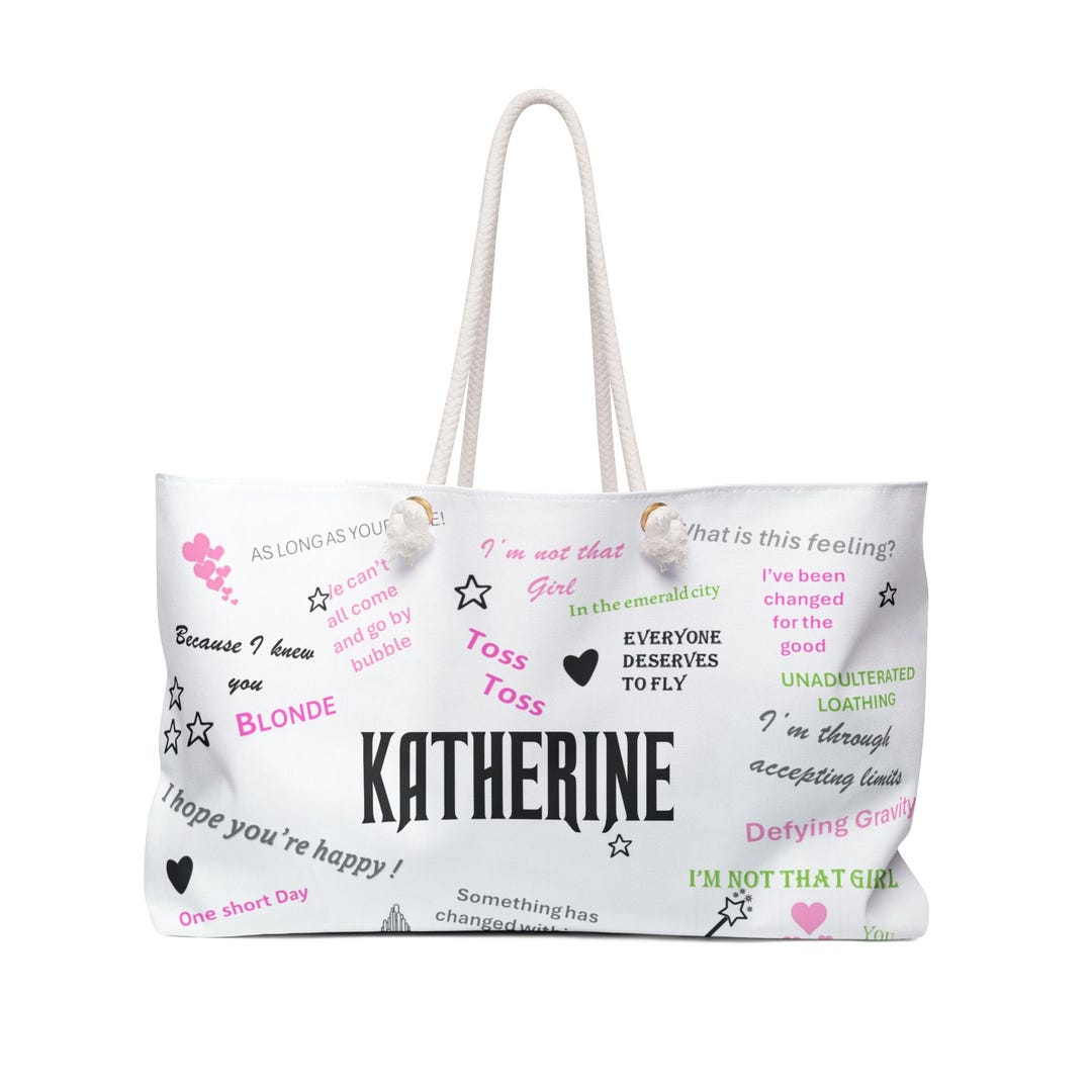 Personalised Wicked Weekender Bag, Glinda, Elphaba, Musical Theater ...