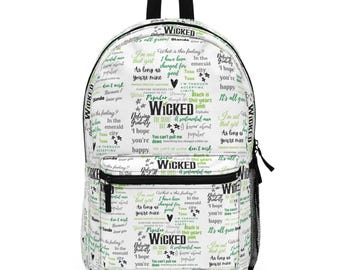 Wicked the Musical Inspired Sayings Pink Backpack Broadwaybackpack ...