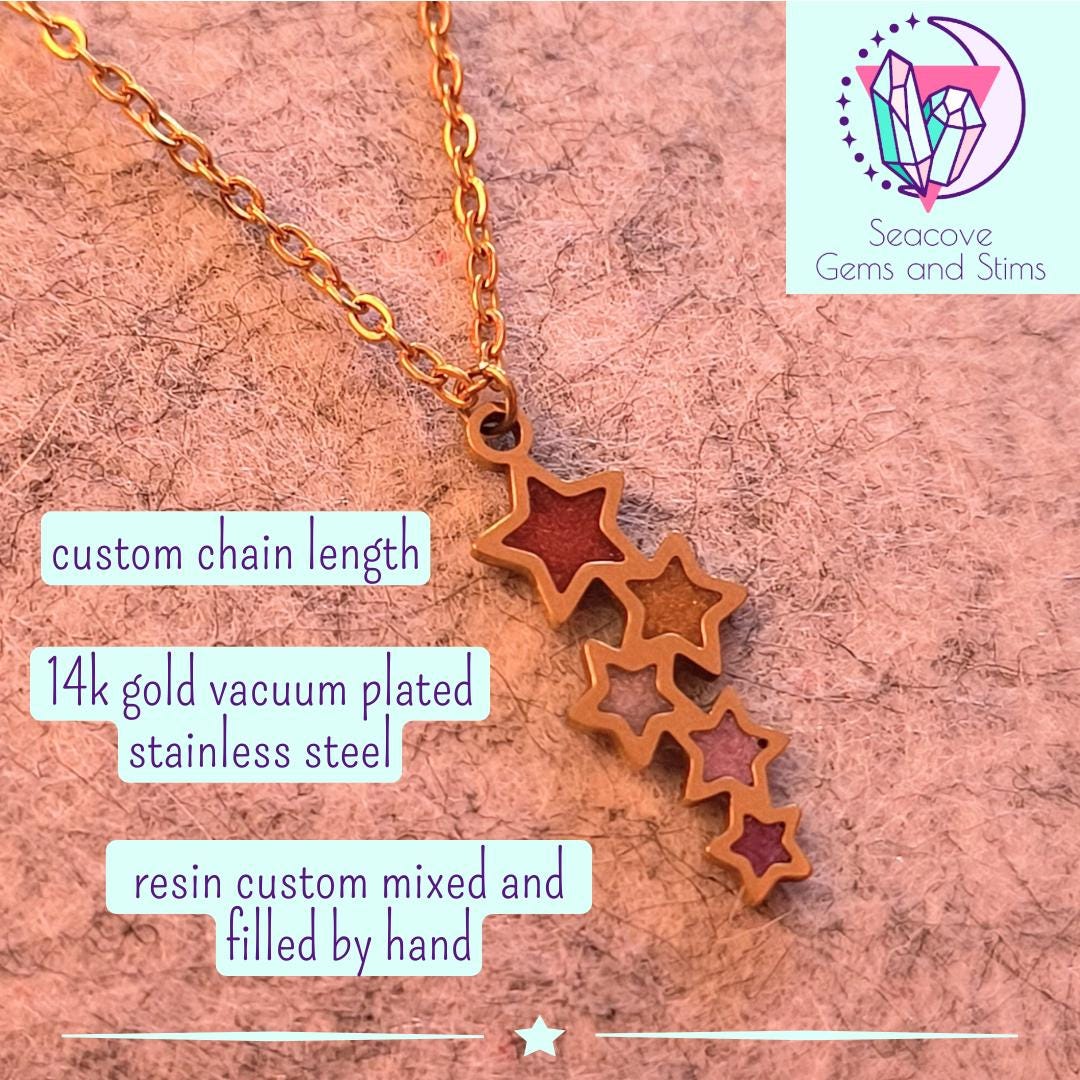 Lesbian Gay Pride Five Stars Gold Plated Necklace Dainty Charm ...