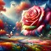 Printed Art Image of Surreal Rose With Butterflies - Etsy