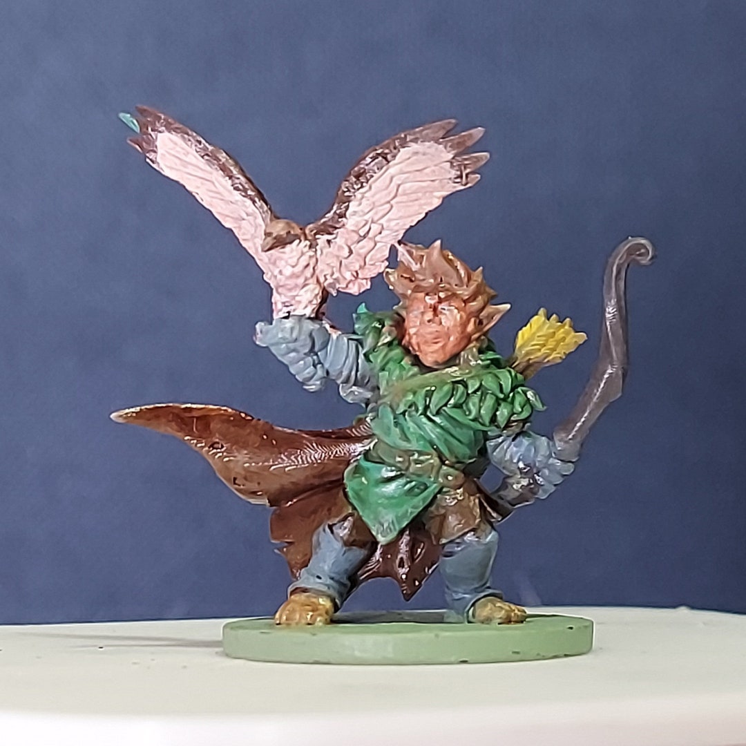 Halfling Ranger With Red Tailed Hawk (28mm Scale Painted Miniature) - Etsy