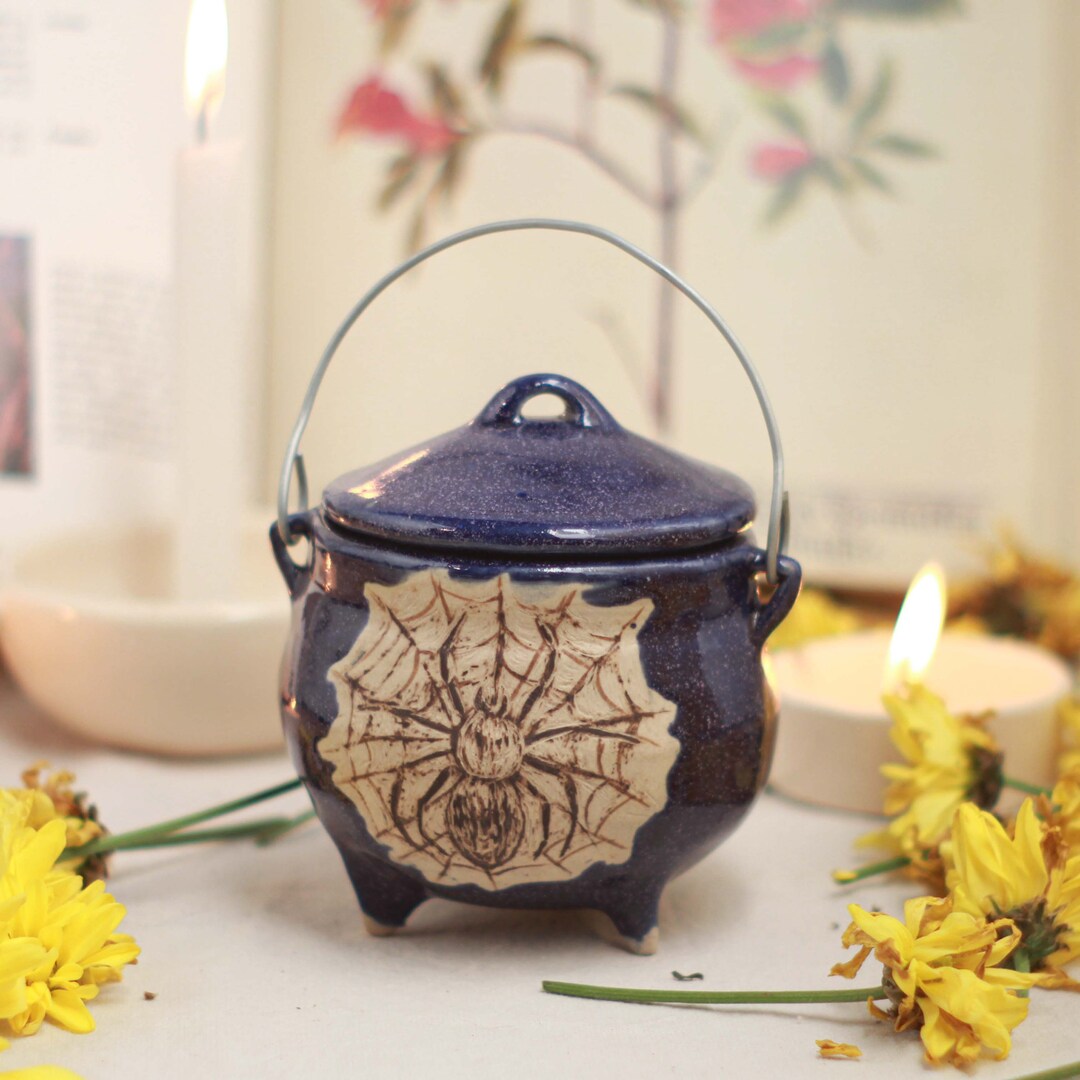 Ancestral Stoneware Ceramic Cauldron, With Power Animals, Burner for ...