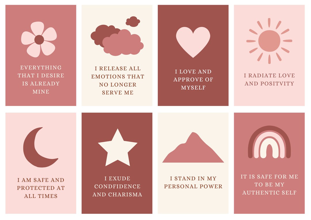 Positive Affirmation Cards for Self Love Printable/digital Download - Etsy