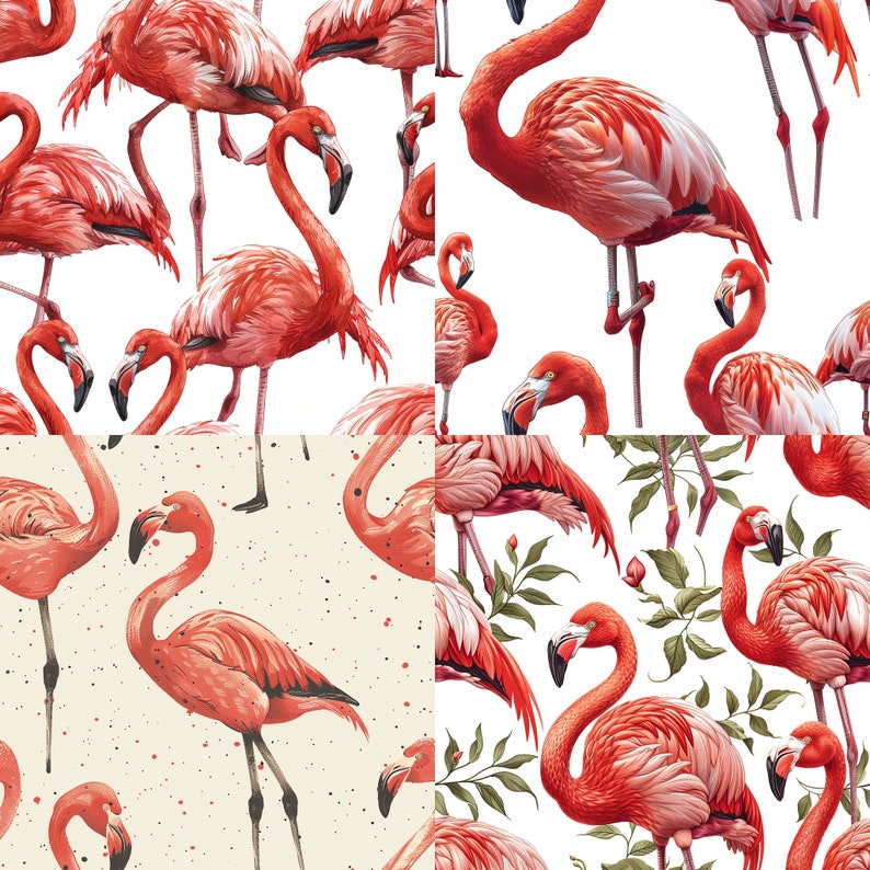 Flamingo Pattern 101 OPTIONS Seamless Flamingo Design Flamingo Fashion ...