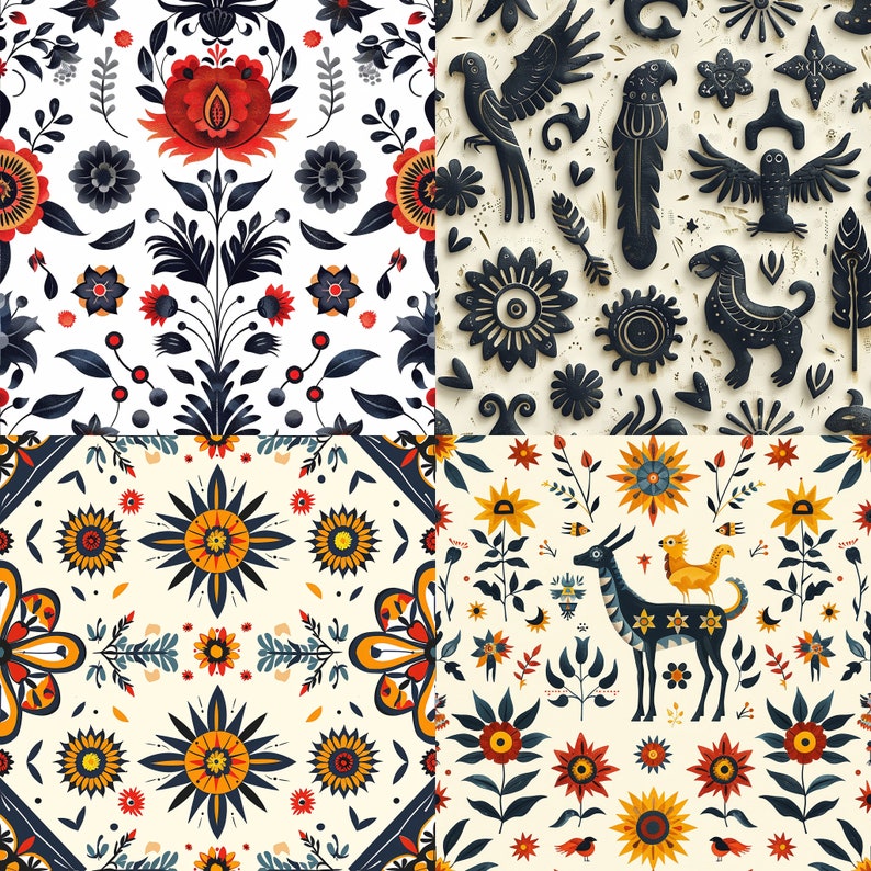 Latin American Tribe Inspired Pattern 156 OPTIONS Geometric Seamless ...