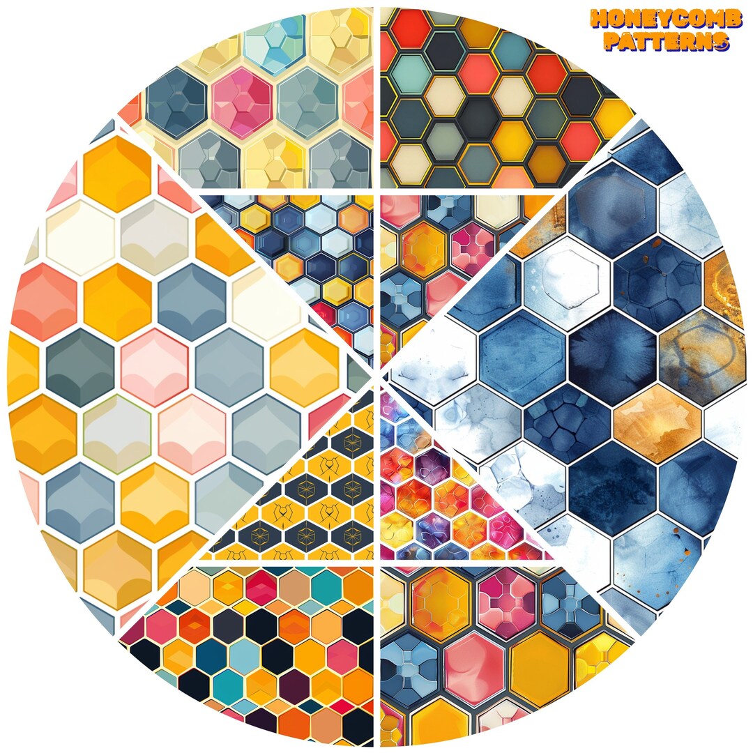 Honeycomb Seamless Pattern 108 OPTIONS Digital Design Honeycomb Modern ...