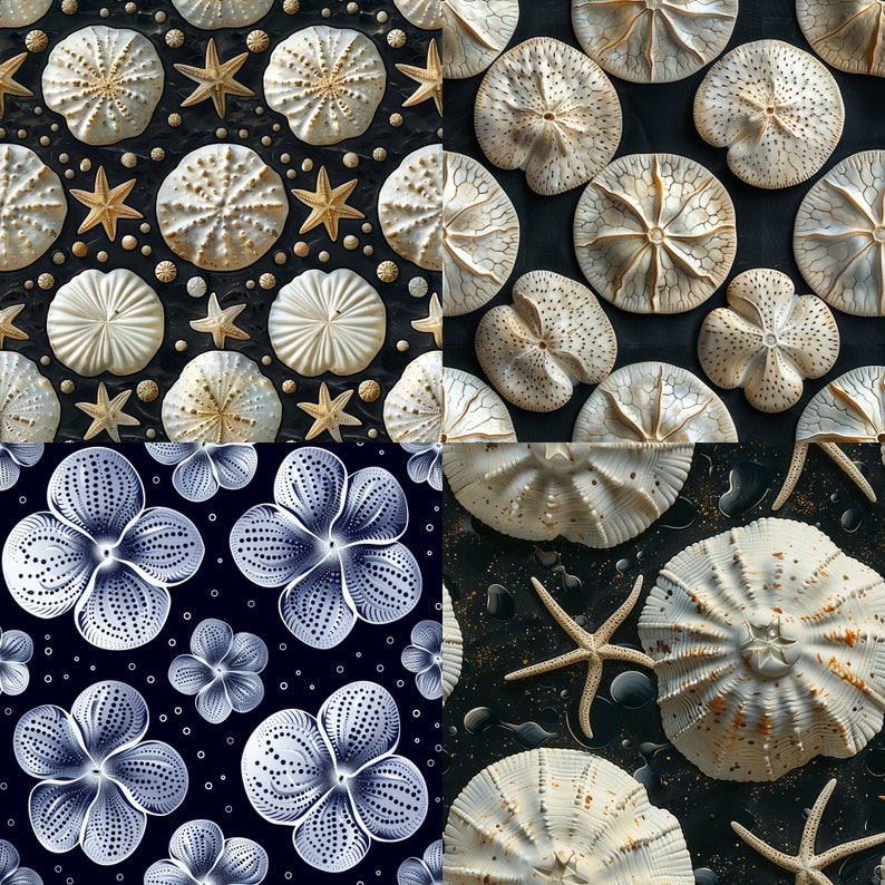 Sand Dollar Pattern 75 OPTIONS Digital Seamless Coastal Decor Sand ...