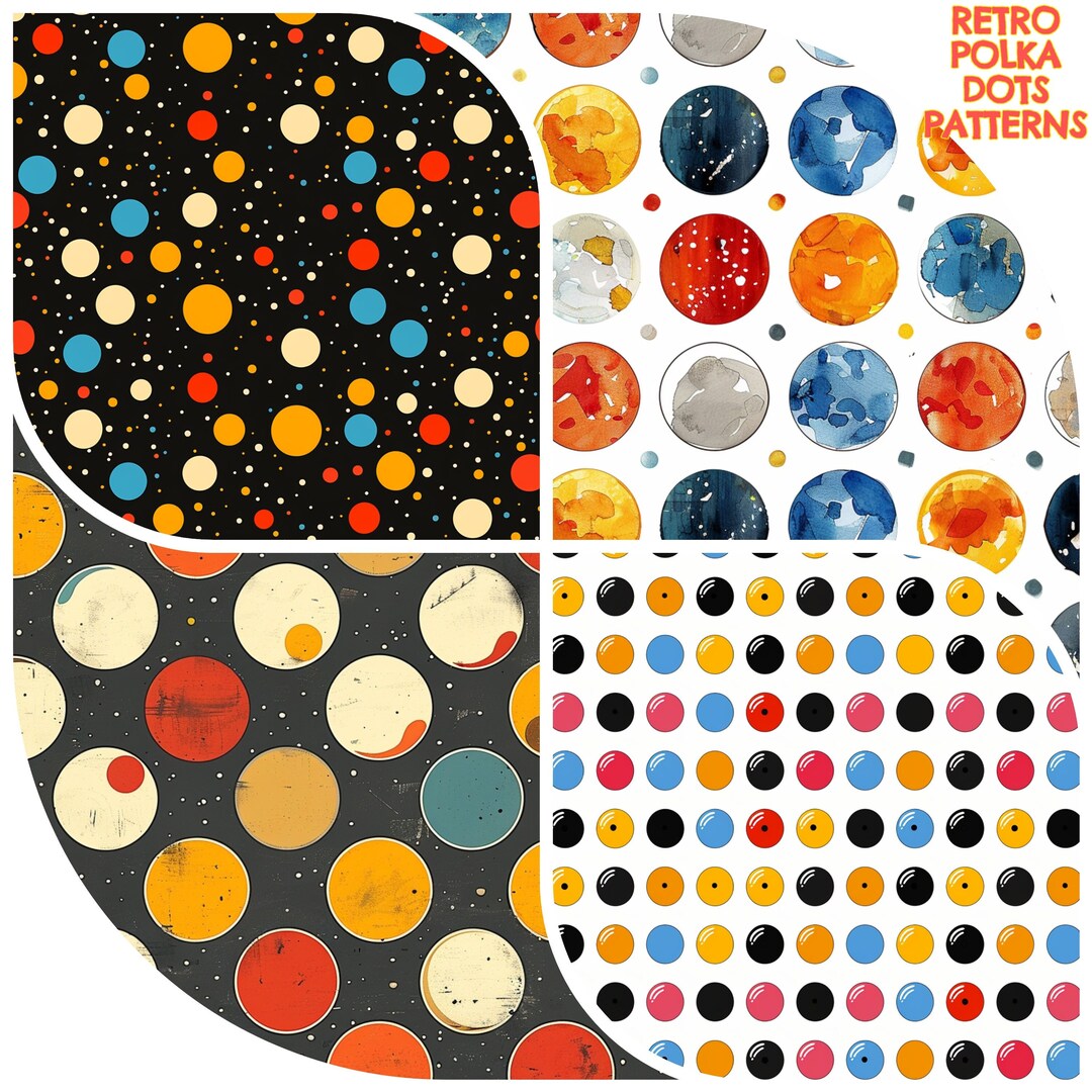 Retro Polka Dots Pattern 20 OPTIONS Seamless Retro Dots Pattern Retro ...