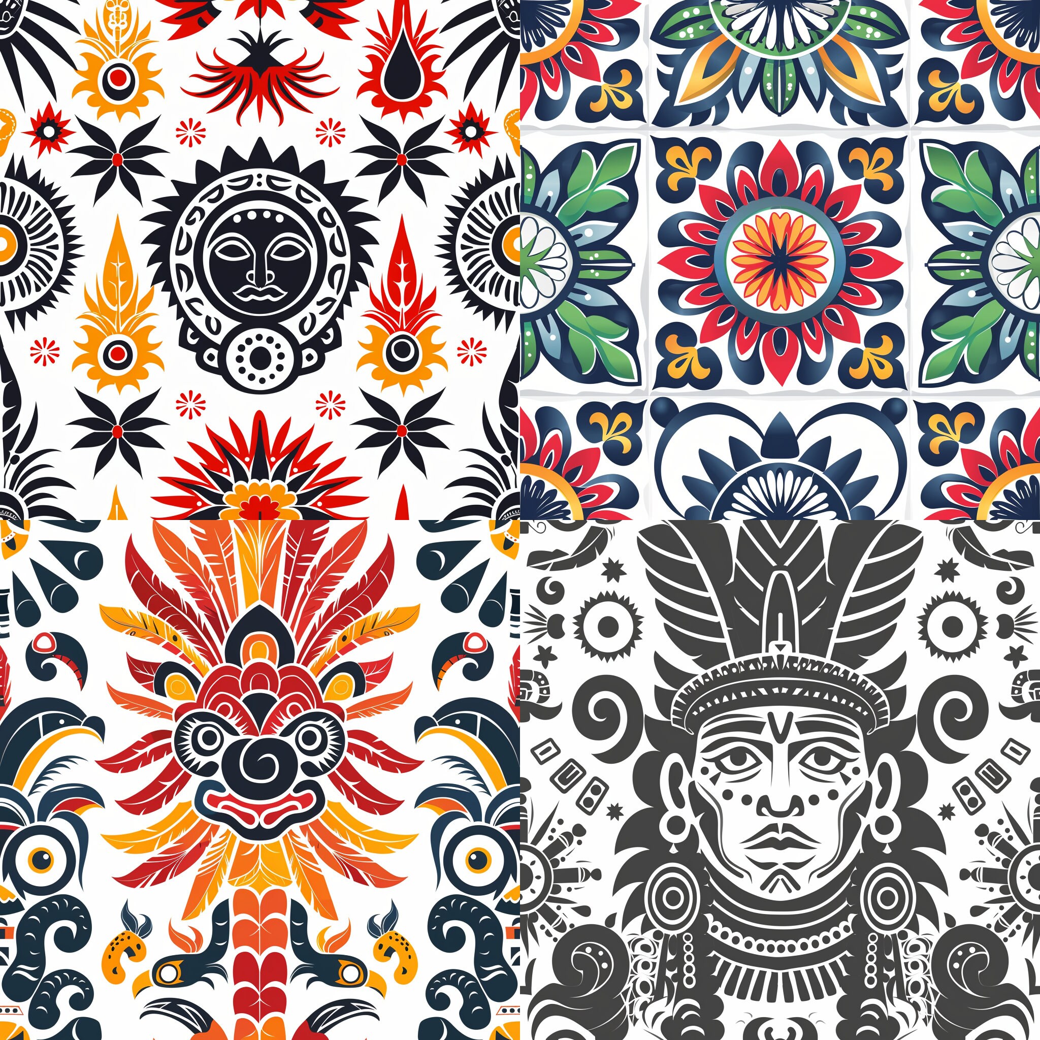 Latin American Tribe Inspired Pattern 156 OPTIONS Geometric Seamless ...