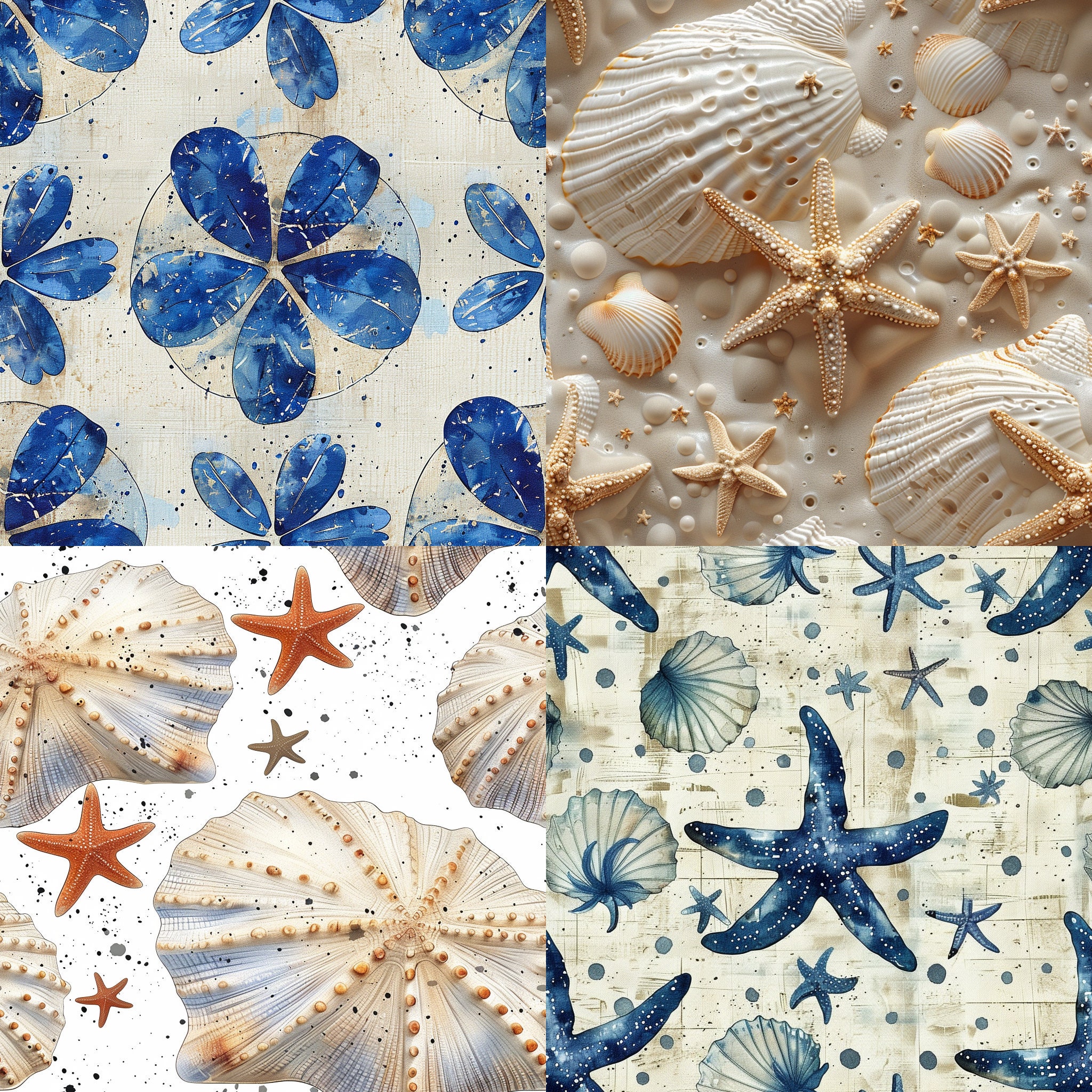 Sand Dollar Pattern 75 OPTIONS Digital Seamless Coastal Decor Sand ...