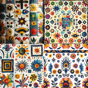 Latin American Tribe Inspired Pattern 156 OPTIONS Geometric Seamless ...