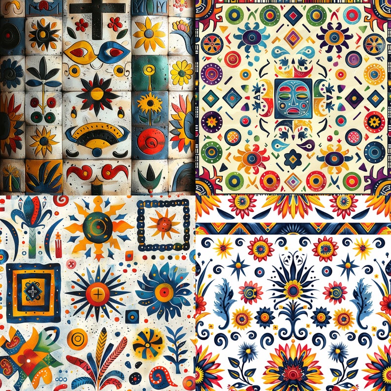 Latin American Tribe Inspired Pattern 156 OPTIONS Geometric Seamless ...