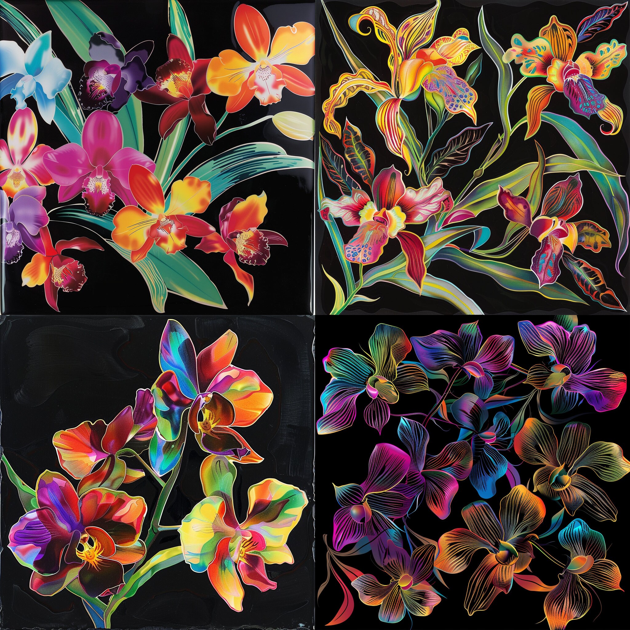 Orchids Pattern 36 OPTIONS Seamless Orchids Art Blossom Design Nature ...