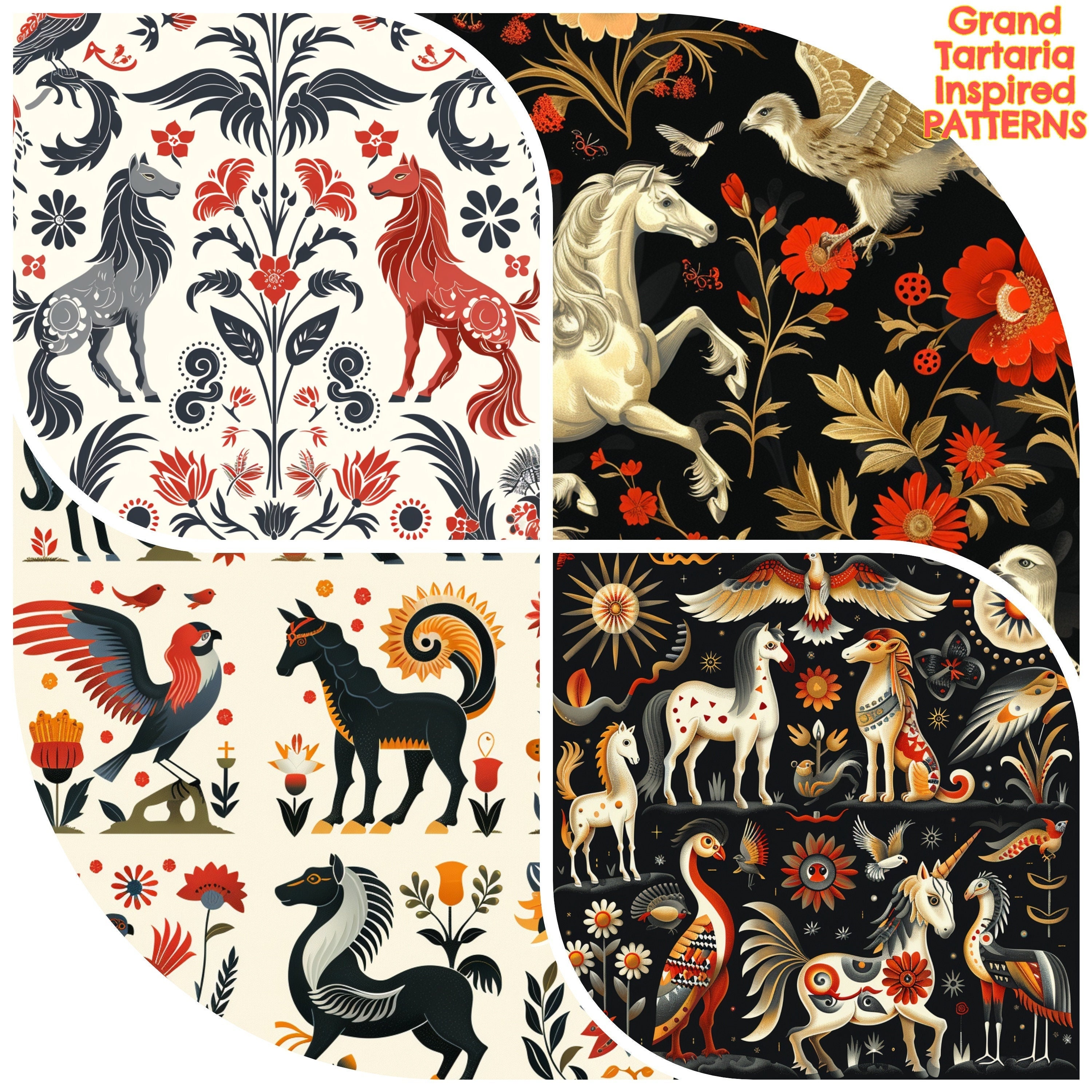 Grand Tartaria Inspired Pattern 20 OPTIONS Seamless Tartarie Art ...