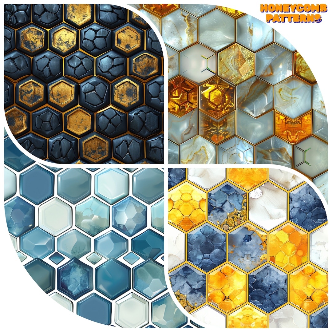 Honeycomb Pattern 20 OPTIONS Geometric Seamless Design Honeycomb Modern ...
